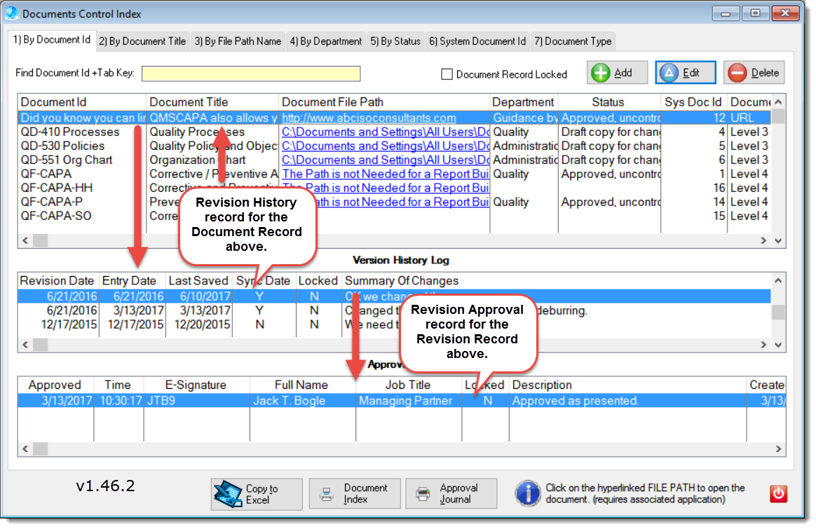 Document Approval and Revision History